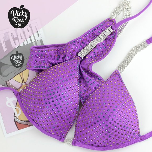 Vicky Ross Fit | Swim | Purple Volcano With Crystal Trim Npc Ifbb Suit ...